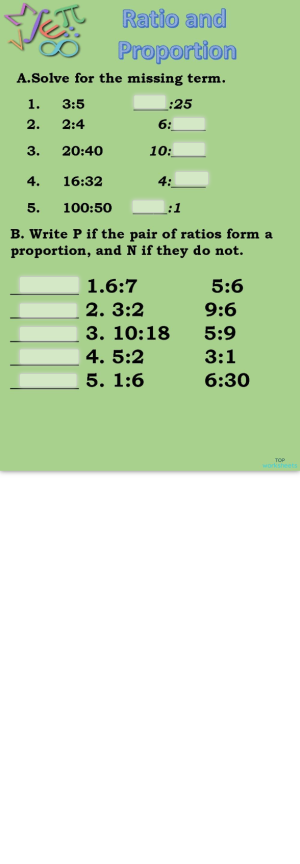 Fractions: fichas interactivas y ejercicios online | TopWorksheets