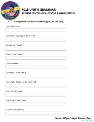 PRESENT CONTINUOUS - YES/NO & WH QUESTIONS. Interactive worksheet ...