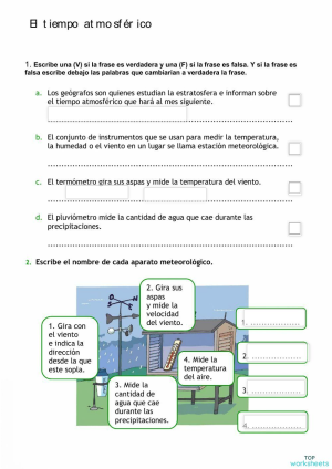 Clima: fichas interactivas y ejercicios online | TopWorksheets