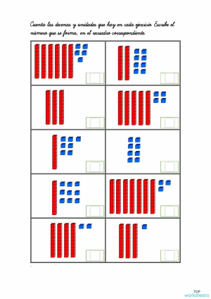 Conjuntos y conteo de números: Contemos las unidades y decenas de cada ...